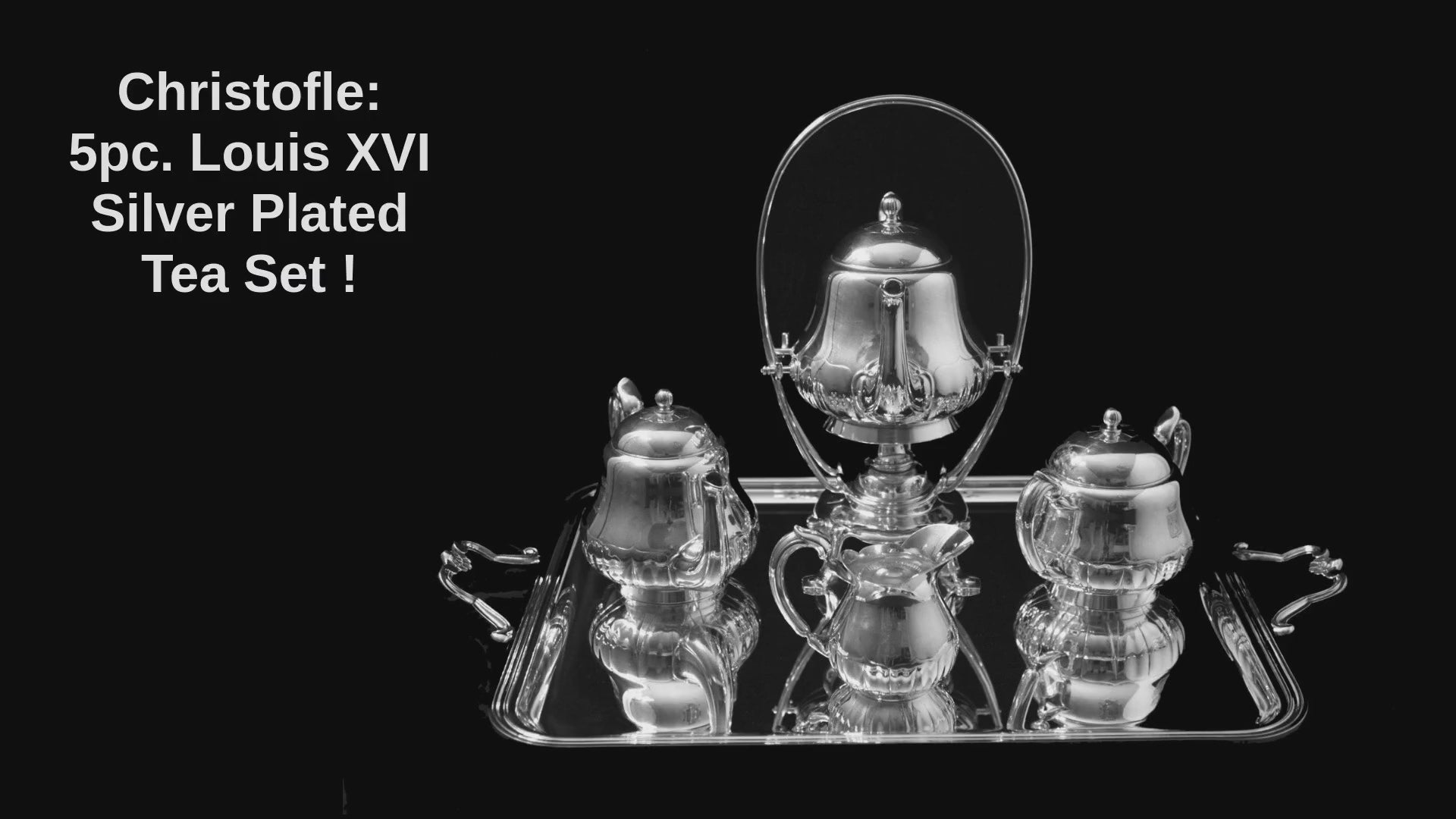 Christofle - 5pc. Silver Plated Louis XV Tea Set - Noble Crown, Like N ...