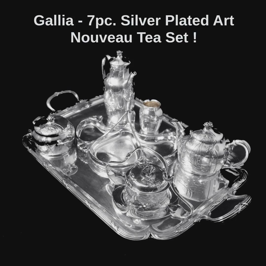 Orfevre Gallia - 7pc. Extremely Rare, Original French Art Nouveau Silv ...
